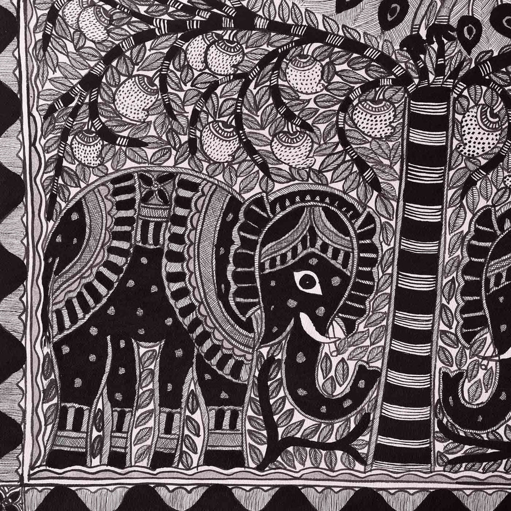 Magnificent Peacock & Elephant Pair Painting (20*28 Inches) – TOKENZ