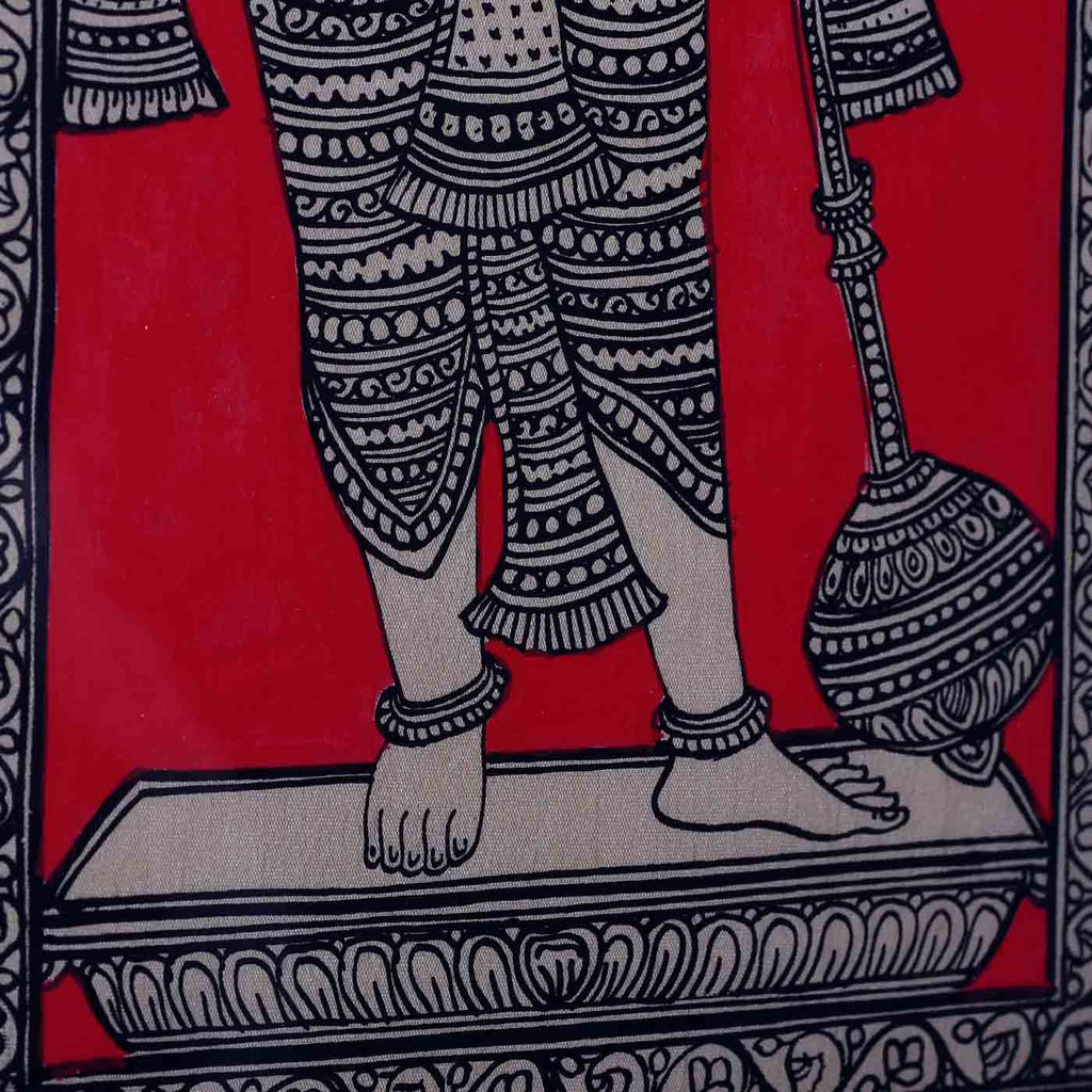 Magnificient Hanuman Pattachitra Painting On Tussar – TOKENZ