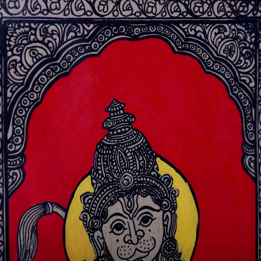 Magnificient Hanuman Pattachitra Painting On Tussar – TOKENZ