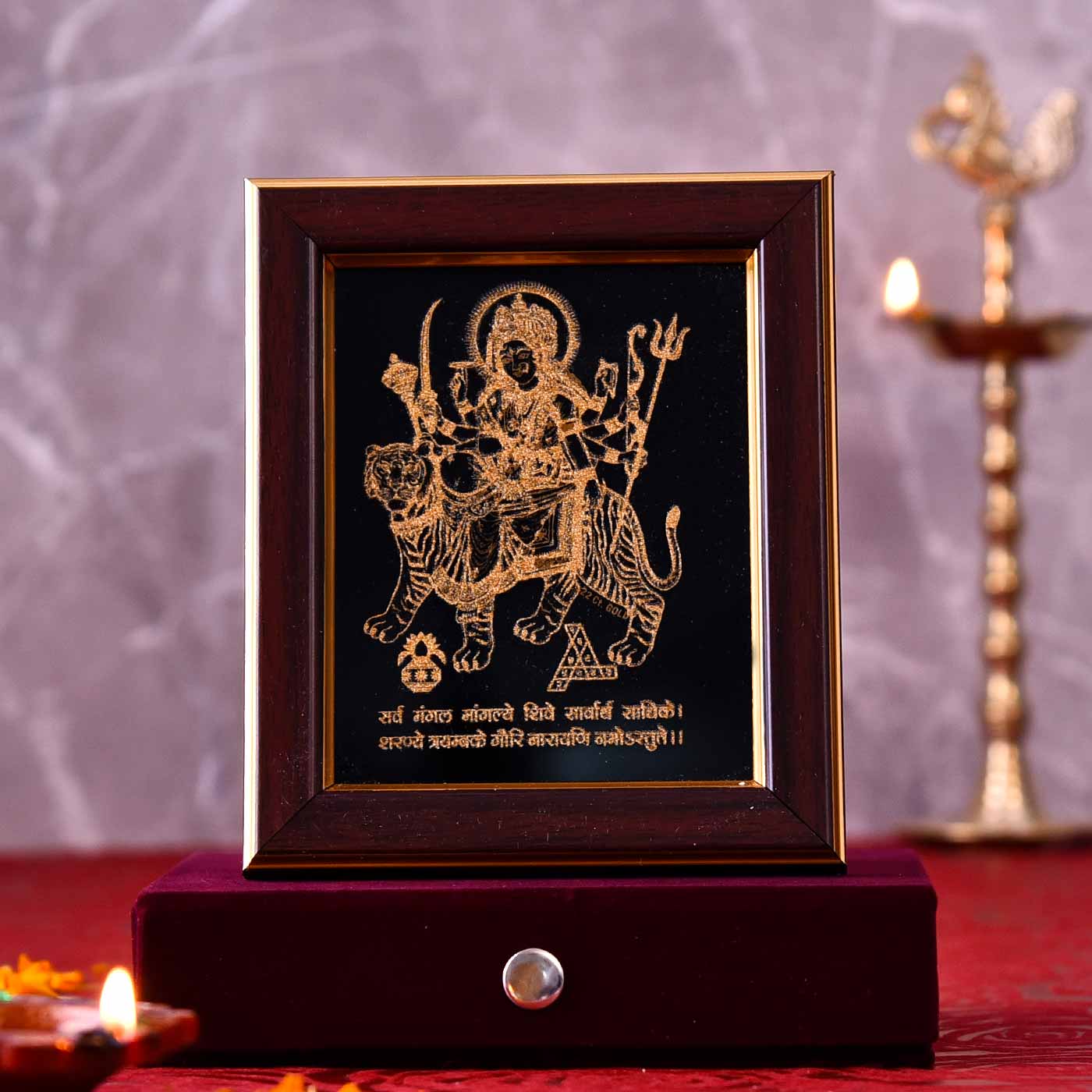 Devotional Maa Durga Gold Frame – TOKENZ