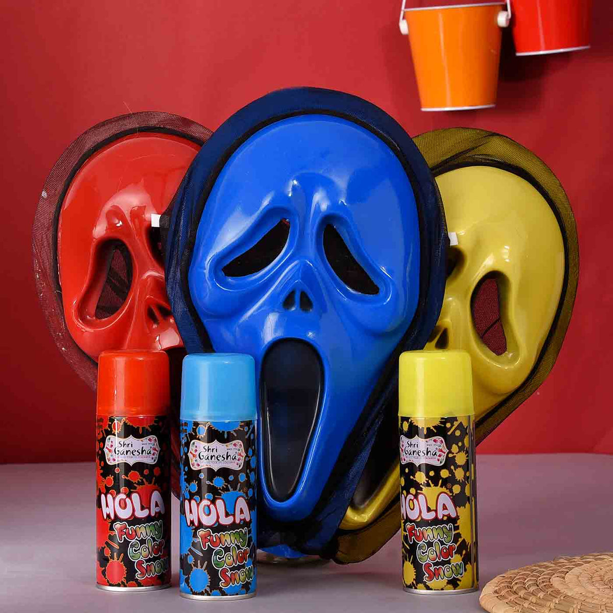 Funtime Demon Holi Mask With Hola Colour Spray – TOKENZ